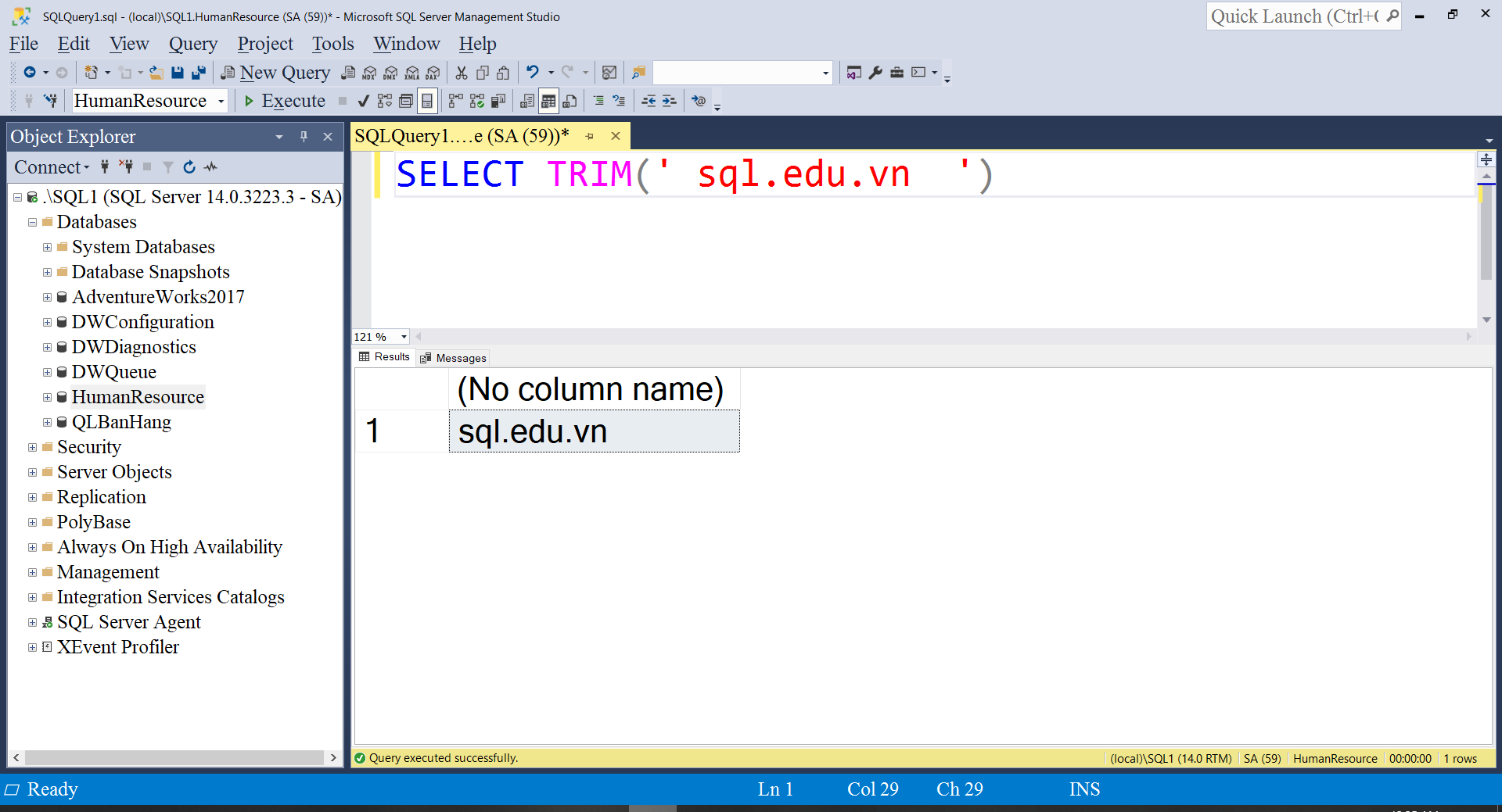 TRIM - Hàm xóa khoảng trắng hai bên