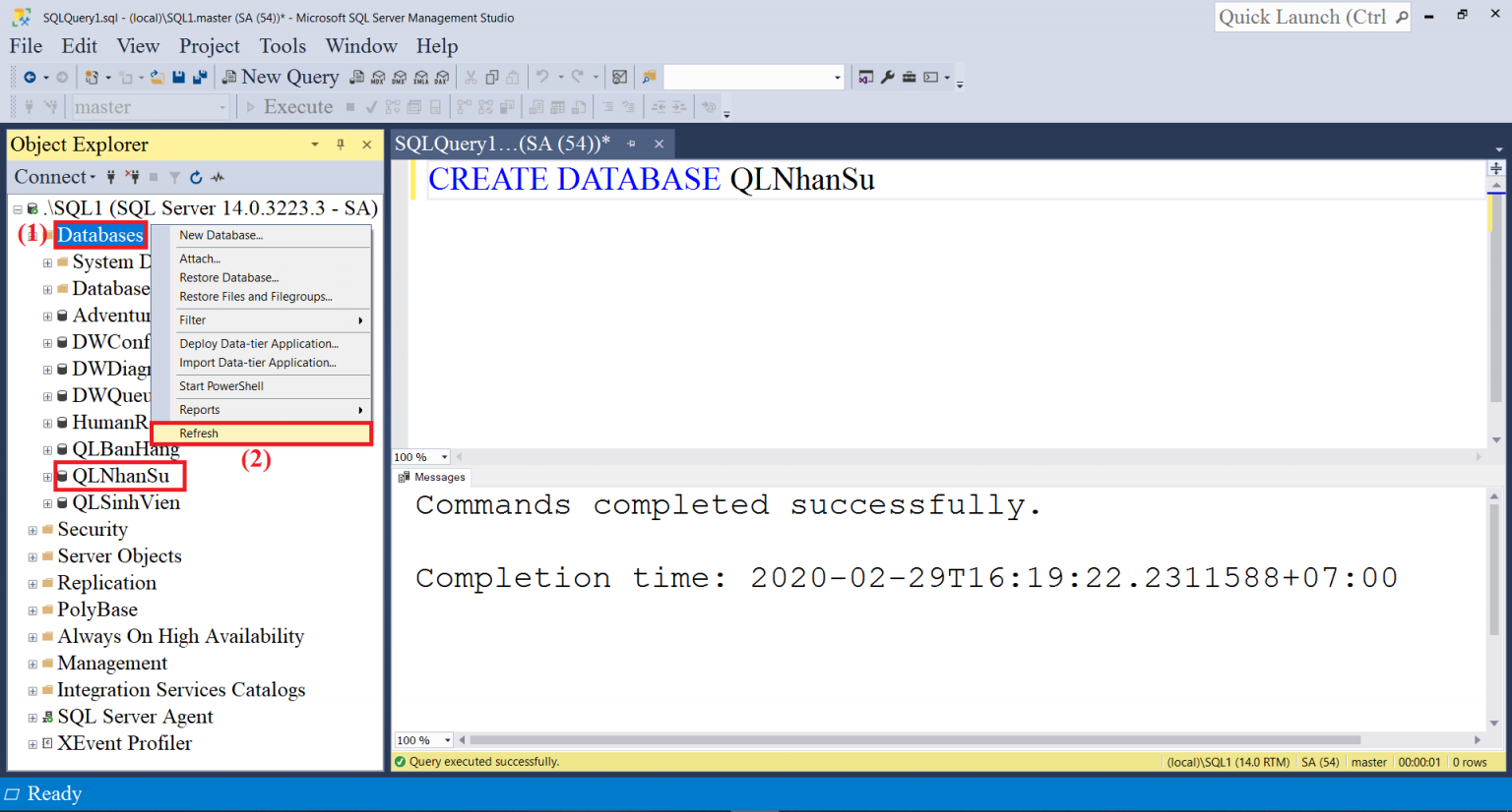 CREATE DATABASE - Lệnh tạo CSDL