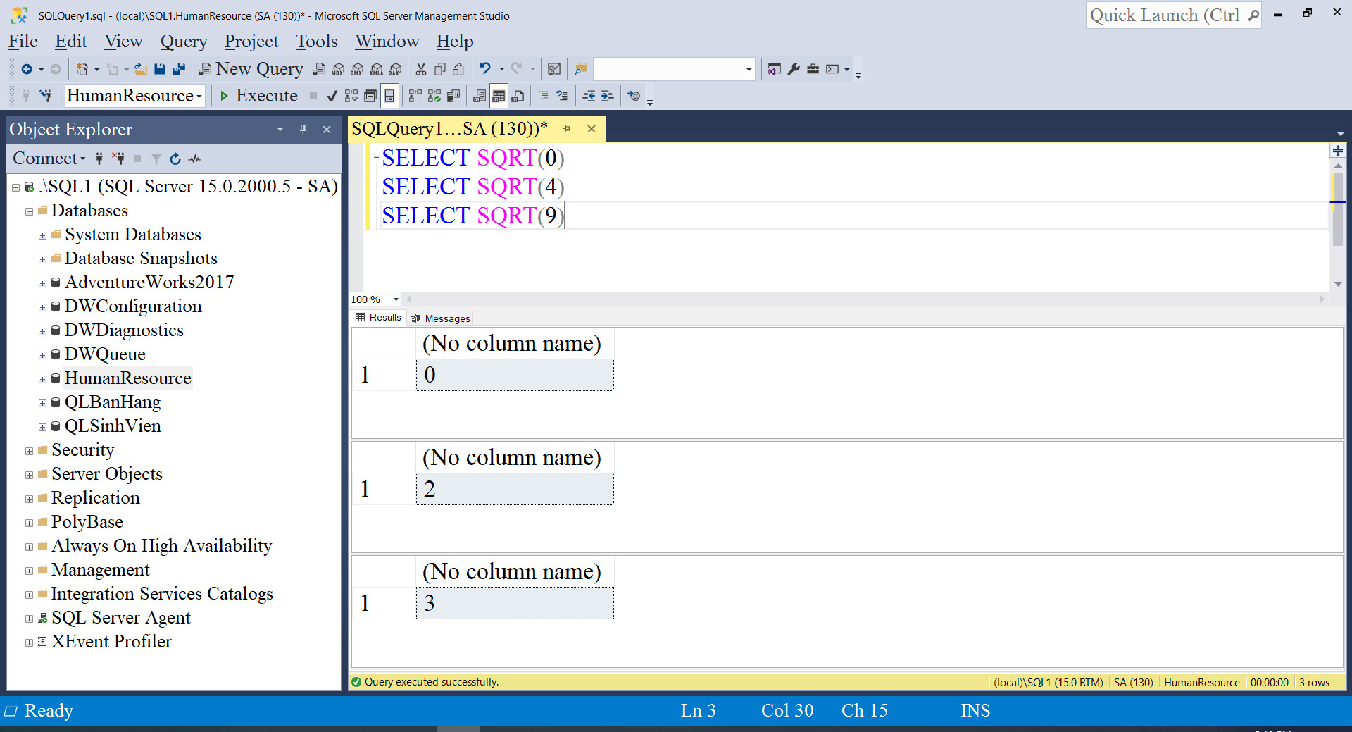SQRT - Hàm lấy căn bậc 2