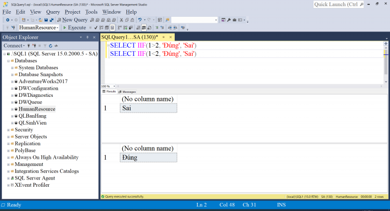 IIF - Hàm chọn lựa