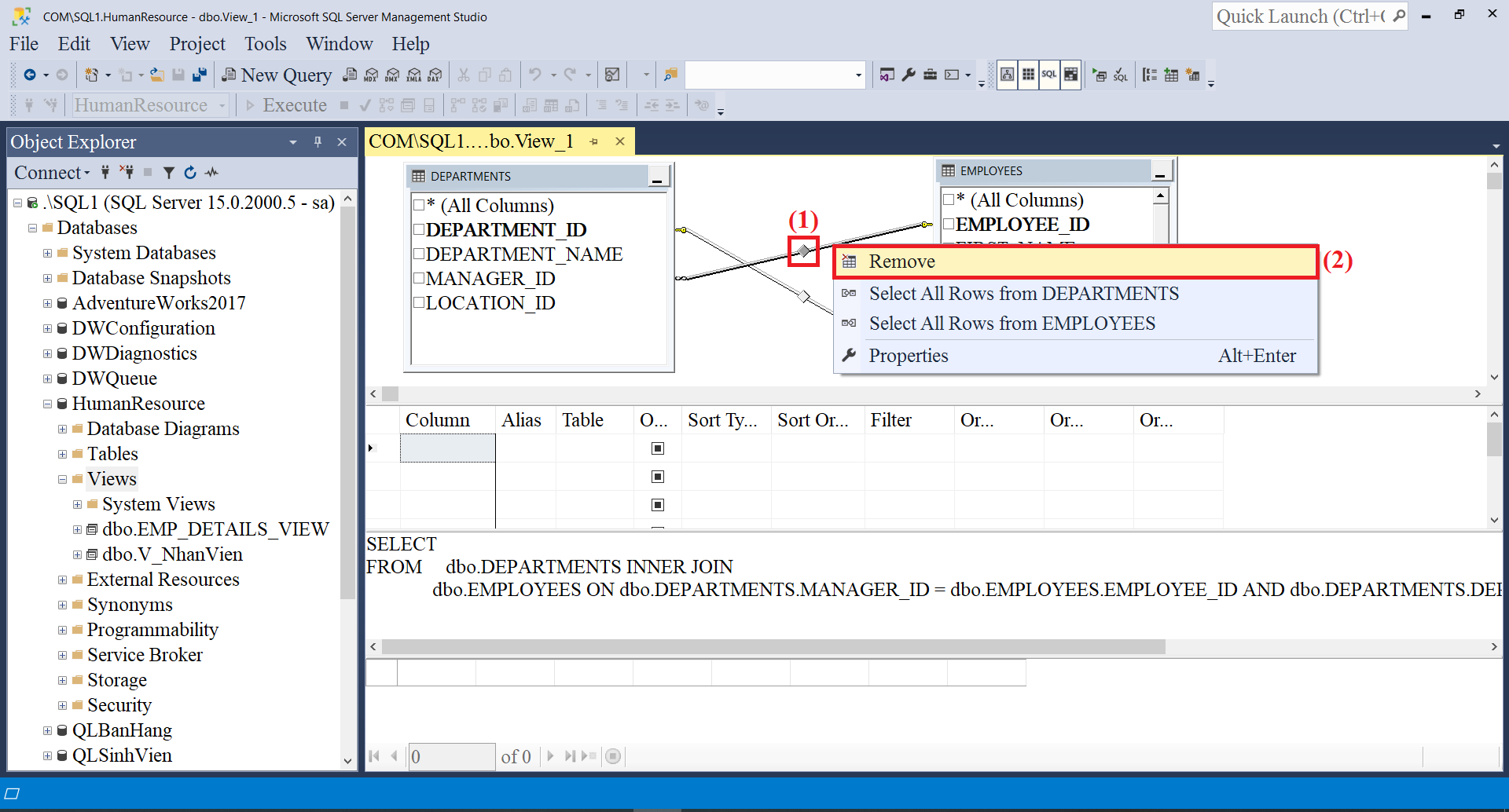 CREATE VIEW - Lệnh tạo bảng ảo