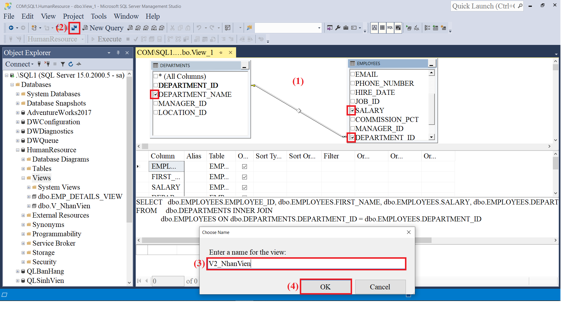 CREATE VIEW - Lệnh tạo bảng ảo