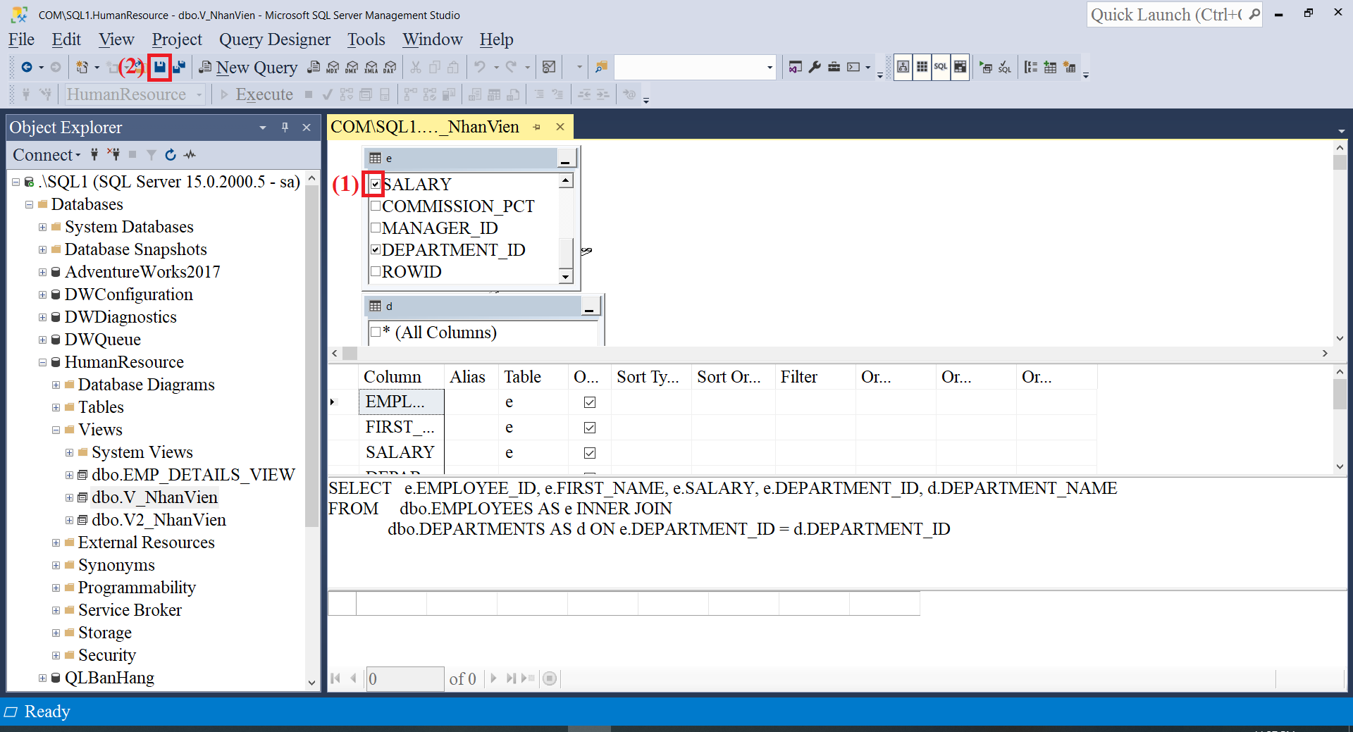 ALTER VIEW - Lệnh sửa bảng ảo