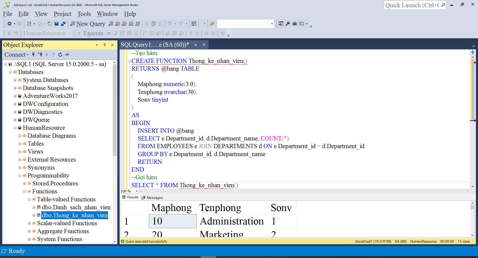 CREATE FUNCTION - Lệnh tạo hàm